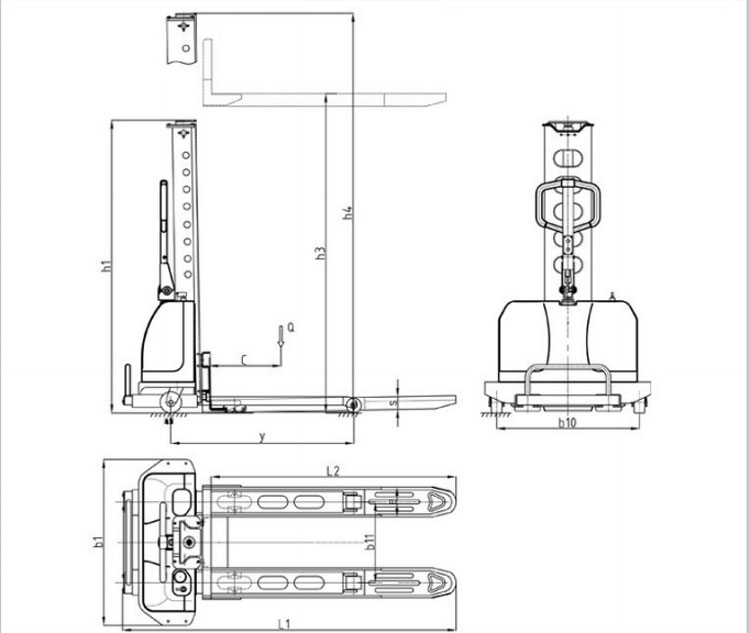 SEMI-ELECTRIC SELF-LIFT STACKER LOAD WEIGHT OF 500KG AND LIFT HEIGHT ...